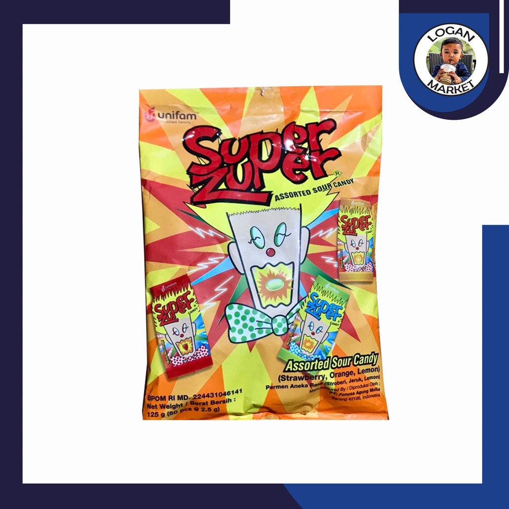Jual Super Zuper Zuper Permen Assorted Sour Candy Bag Isi 50Pcs 50 Pcs ...