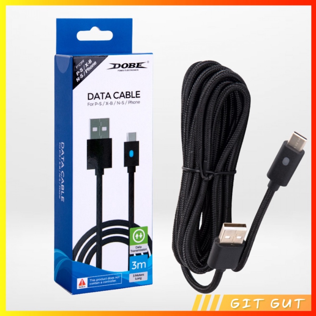 Jual Dobe 3M Data Cable PS5 Xbox Switch Charger LED Charging Kabel USB ...