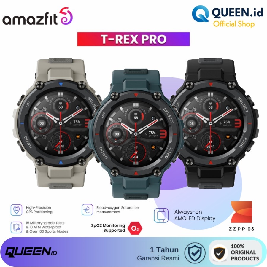 Jual DISKON SPESIAL - Amazfit T-REX PRO Smart Watch Sport Military Grade AMOLED TREX PRO ...