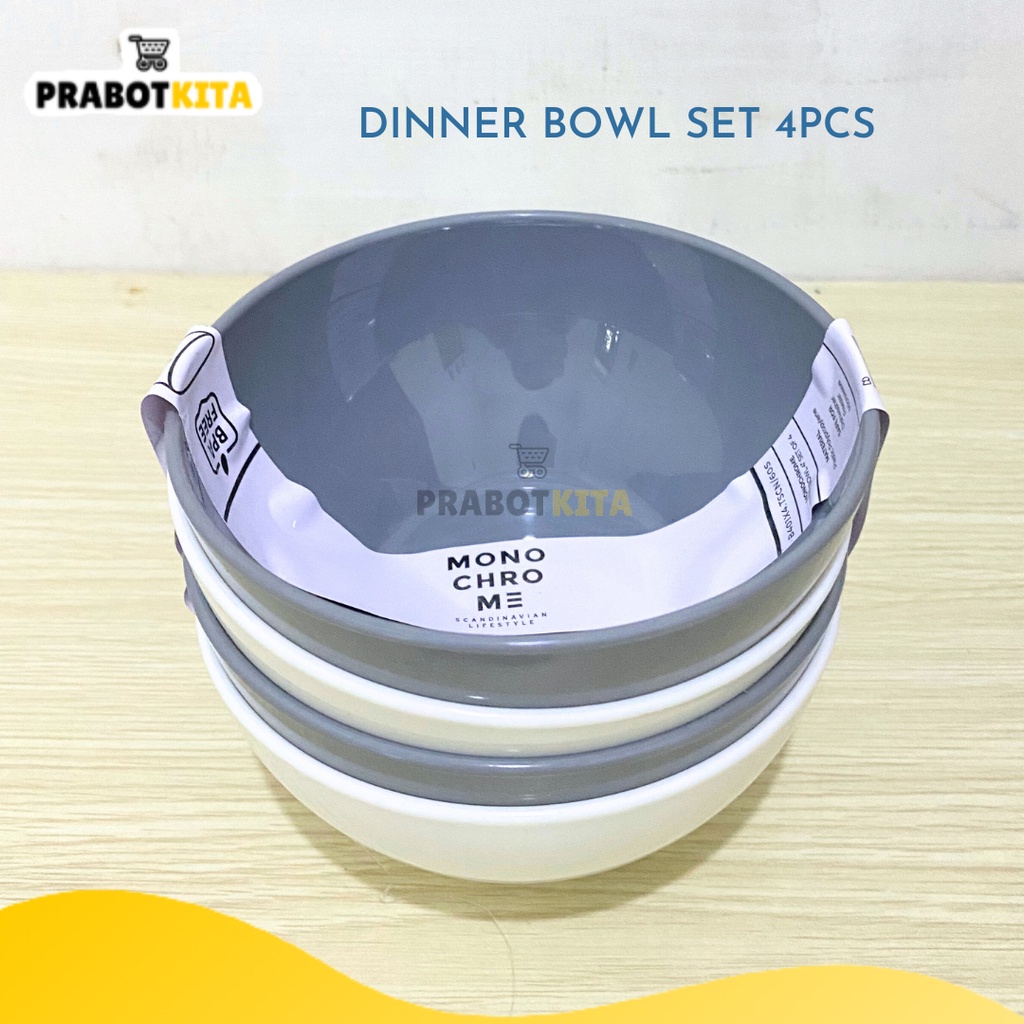 Jual Mangkok Set 4 Pcs Monochrome Diner Bowl - TP / Mangkuk Alat Makan ...