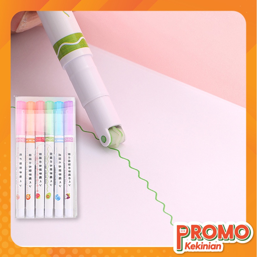 Jual PROMO KEKINIAN - S5877 Pena Garis Warna Bermotif / Spidol Garis ...