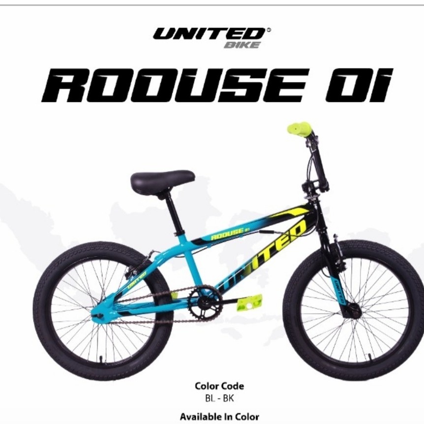 Jual Sepeda bmx united anak 20 inc rotor stank putar 360 rem v break ...