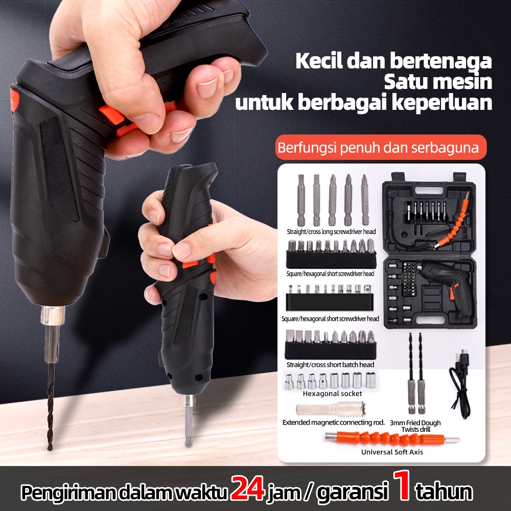 Jual Topwire 4.2 V 48pcs Set Cordless Screwdriver / Mesin Bor Cordless ...