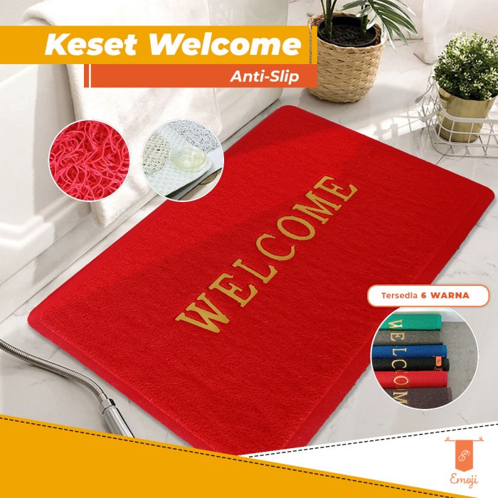 Jual Keset Karpet Welcome Mie Bihun PVC Premium Antislip Merah | Shopee ...