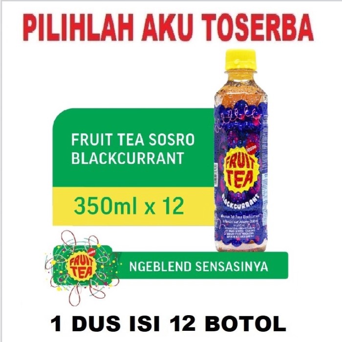 Jual FRUIT TEA Sosro BLACKCURRANT PET 350 ml - ( HARGA 1 DUS ISI 12 ) | Shopee Indonesia
