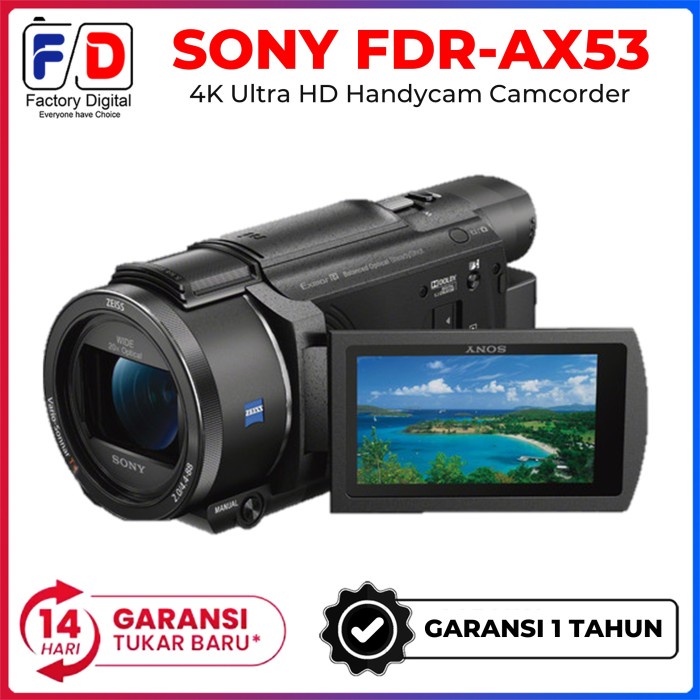 Jual Handycam Sony FDR-AX53 AX53 4K Ultra HD Handycam Camcorder ...