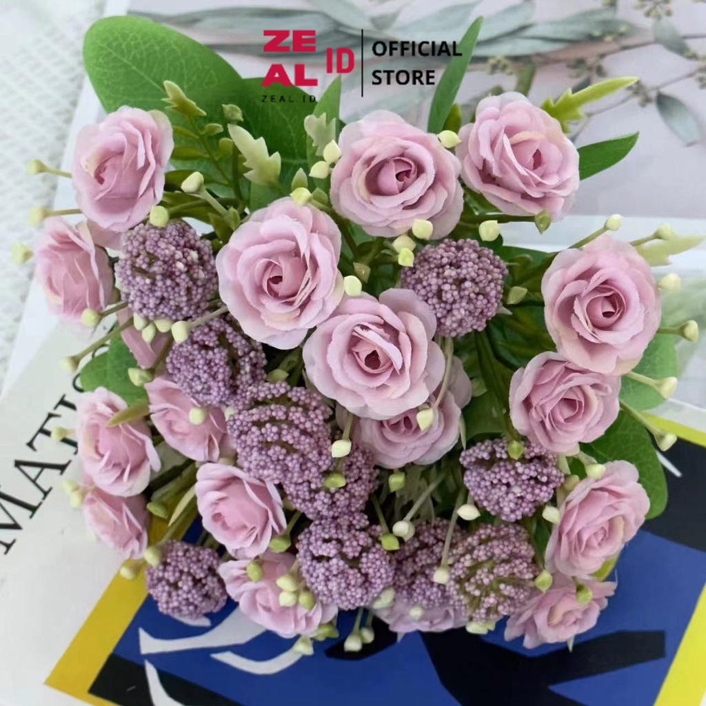 Jual ZEAL-ID - Bouquet bunga BKT 703 JRUM Artifisial Dekorasi | Shopee ...