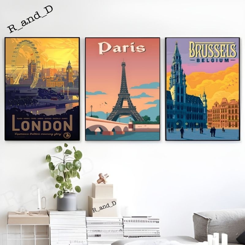Jual Poster gambar kota london ukuran 47x31, hiasan dinding gambar kota ...