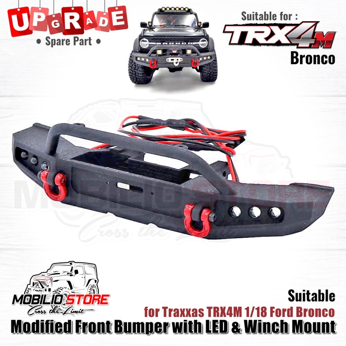 Jual Upgrade Modified Front Bumper with LED & Winch Mount TRX4M Ford ...