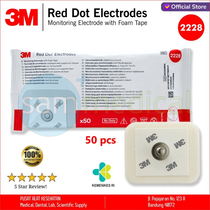 Jual 3M Red Dot Foam ECG Electrodes @50pcs 2228 | Shopee Indonesia