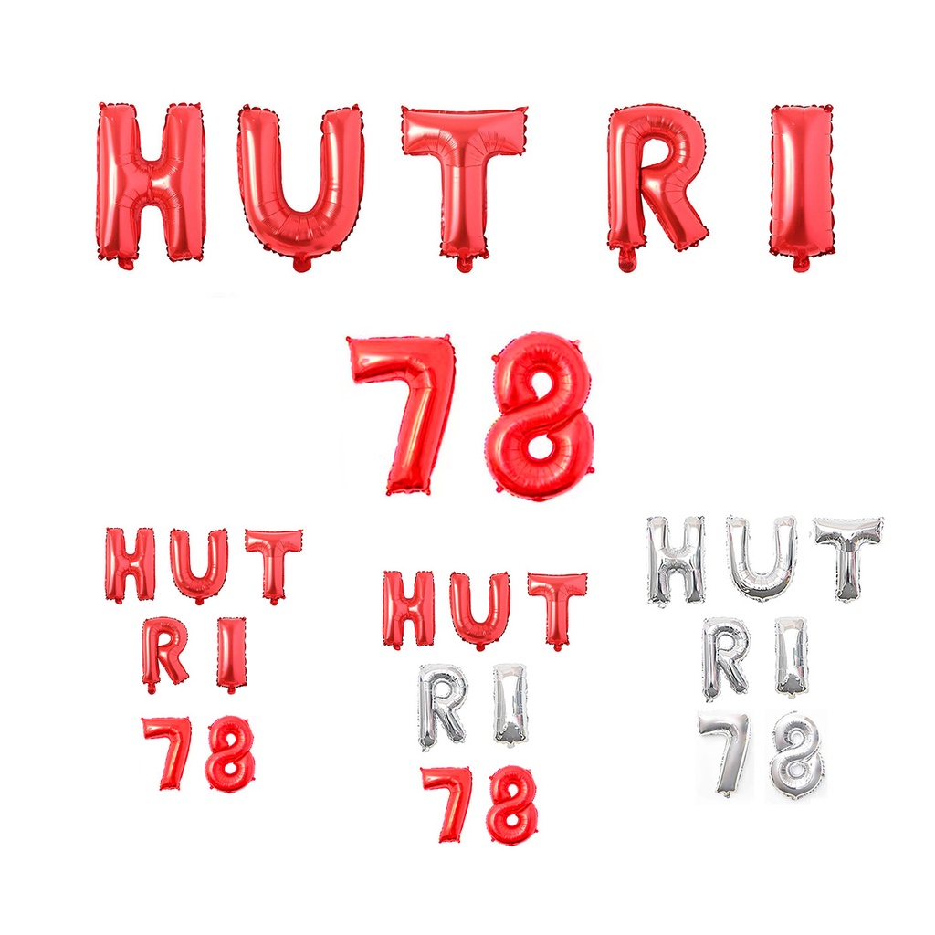 Jual Paket Balon Huruf HUT RI ke 78 Balon Foil Dirgahayu 1 Pack ...