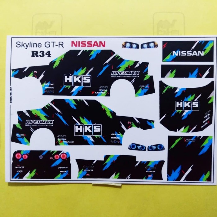 Jual TERBARU Decal hotwheels nissan skyline r34 hks full | Shopee Indonesia