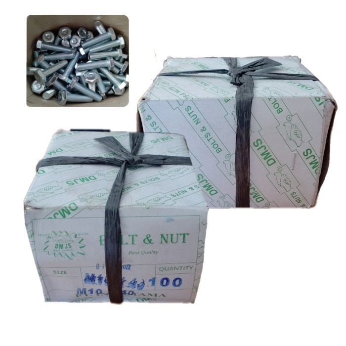 Jual Murah Baut dan Mur - Bolt & Nut - M10 x 4cm (M10 x 40mm) | Shopee ...