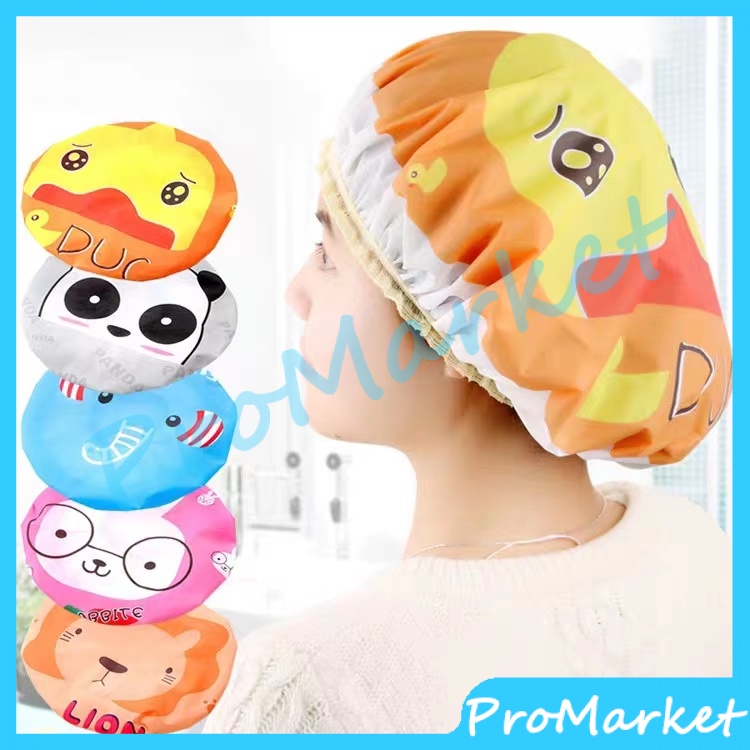 Jual PRO Shower Cap Karakter Kartun Topi Mandi Lucu WaterProof Topi ...