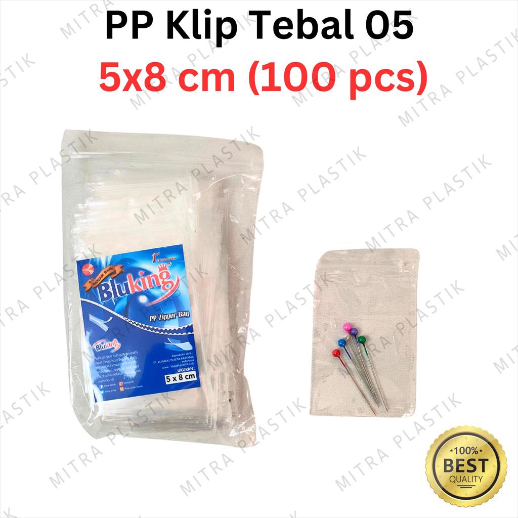 Jual Plastik PP Klip 5x8 Tebal 50 Micron Kemasan Snack BluKing Zip Lock ...