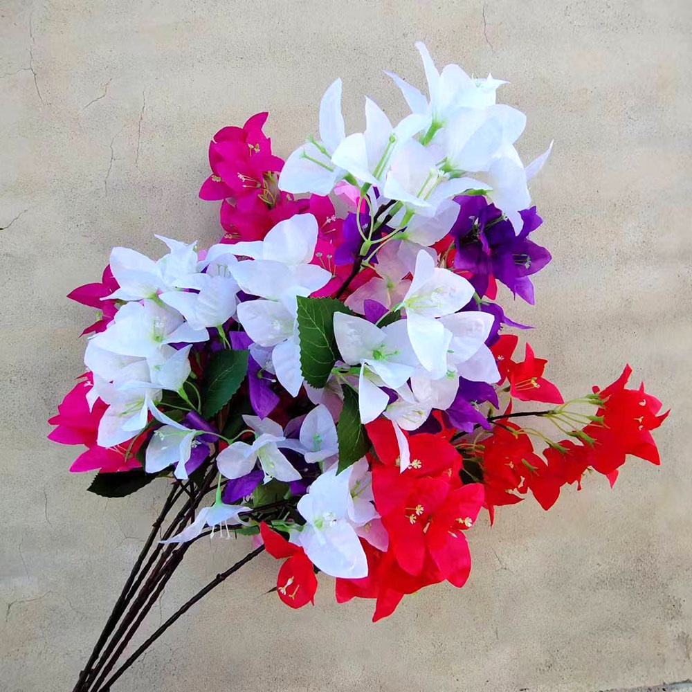 Jual BOUGENVILLE 3 Cabang Artificial Flower / Bunga Buatan Bahan Kain ...