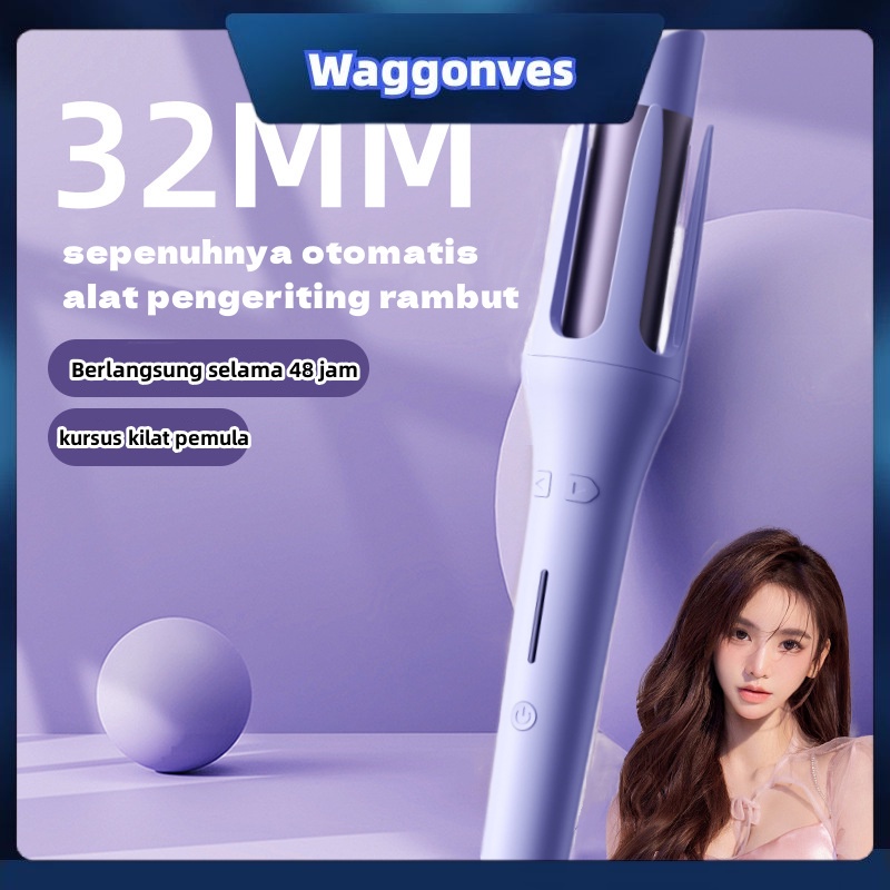 Jual GOOJODOQ Catokan Rambut Ceramics 32mm Catokan Curly Otomatis Curly Rambut Curling Iron Ion ...