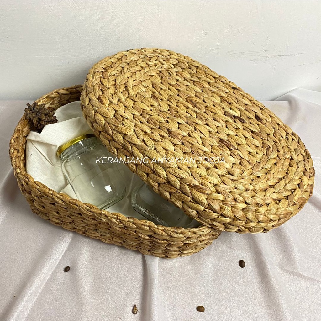 Jual HAMPERS BOX OVAL TUTUP ANYAMAN ENCENG GONDOK / HAMPERS GIFT BOX ...
