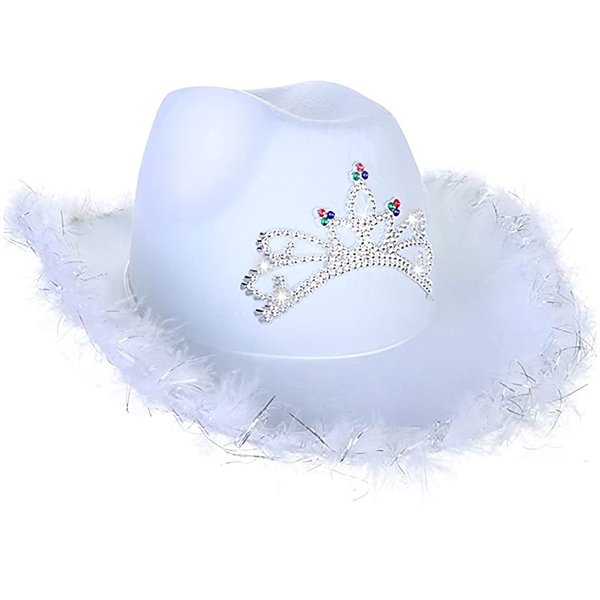 Jual Topi Cowgirl Hat Cowboy Topi Pink Blinking Crown Fedora Topi ...