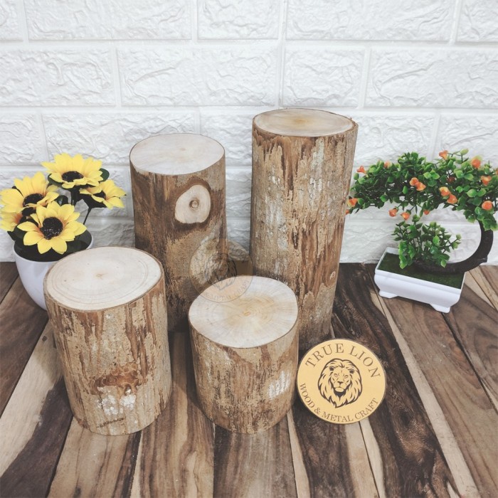 Jual Wood Slice Natural Potongan Kayu Bulat Tinggi 8 cm - 14 cm Kayu ...