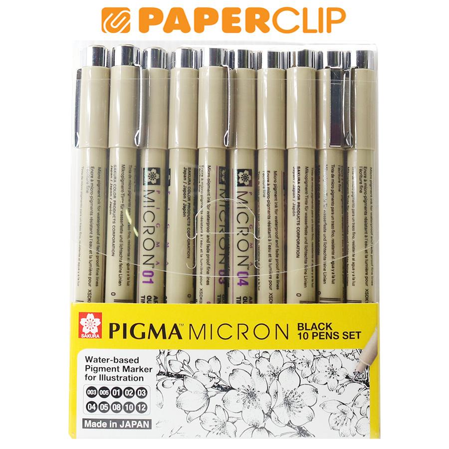 Jual BALLPOINT SAKURA PIGMA MICRON XSDK-10A/10 ALL BLACK SET | Shopee ...
