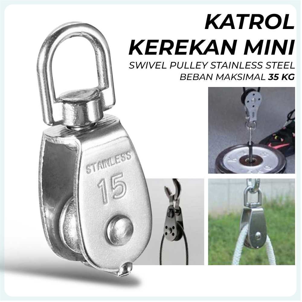 Jual ASOL Katrol Kerekan Mini Serbaguna Swivel Pulley Stainless Steel ...