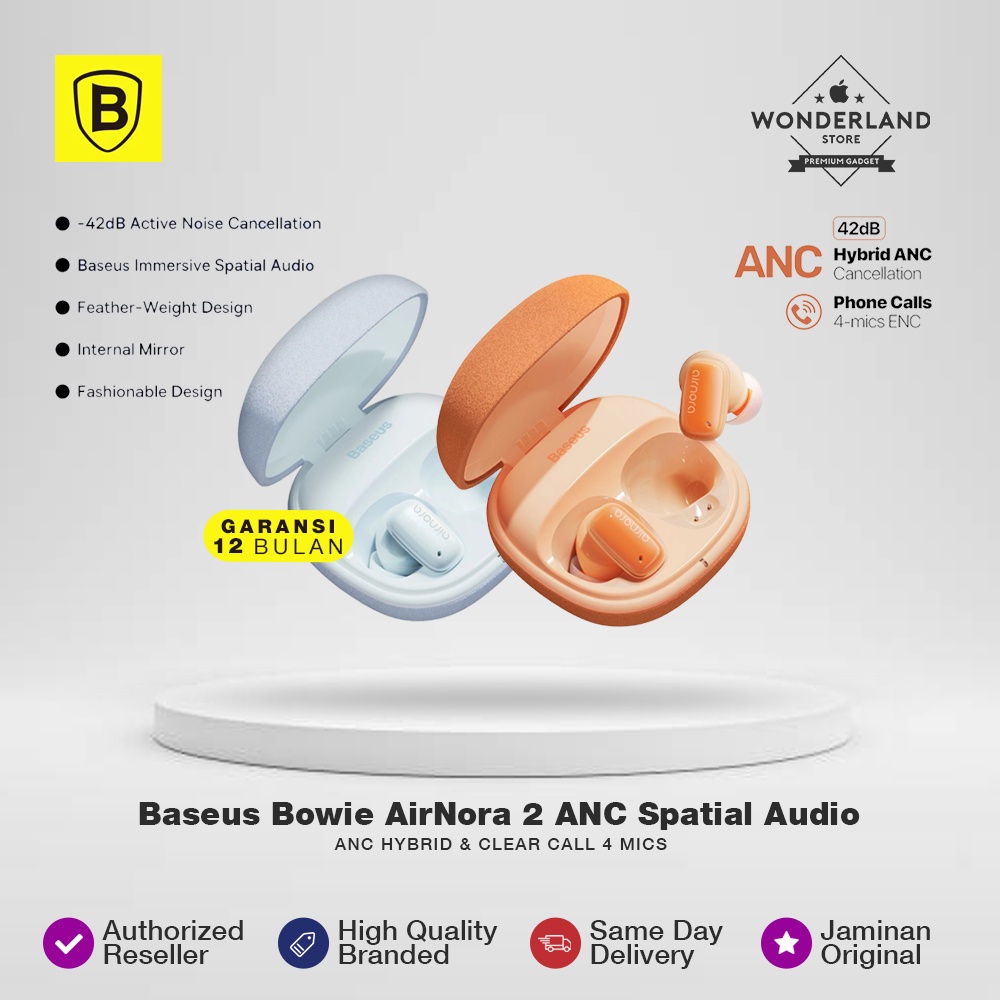 Jual Baseus AirNora2 TWS Headset Bluetooth ANC 4Mics Spatial Audio ...