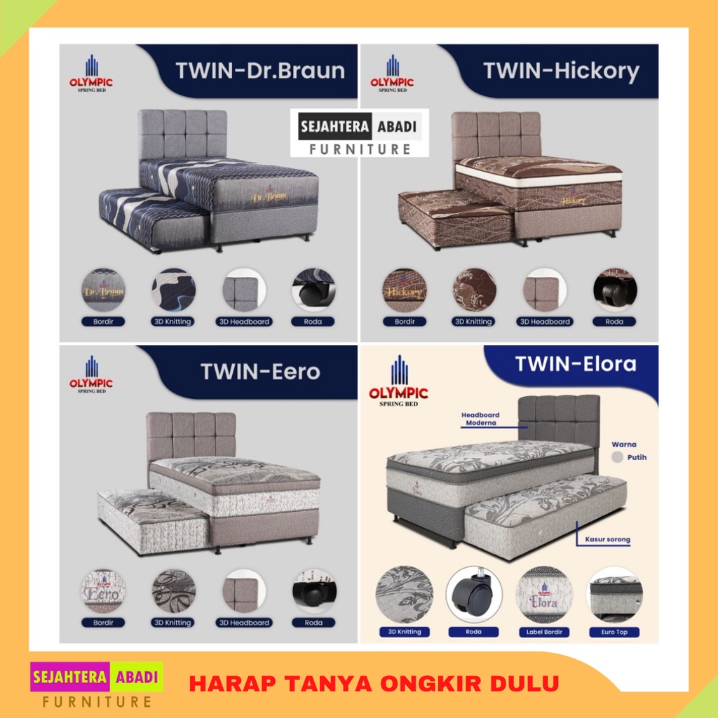 Jual Olympic Springbed 2in1 Twin Sorong Anak 120x200 Premium Series ...