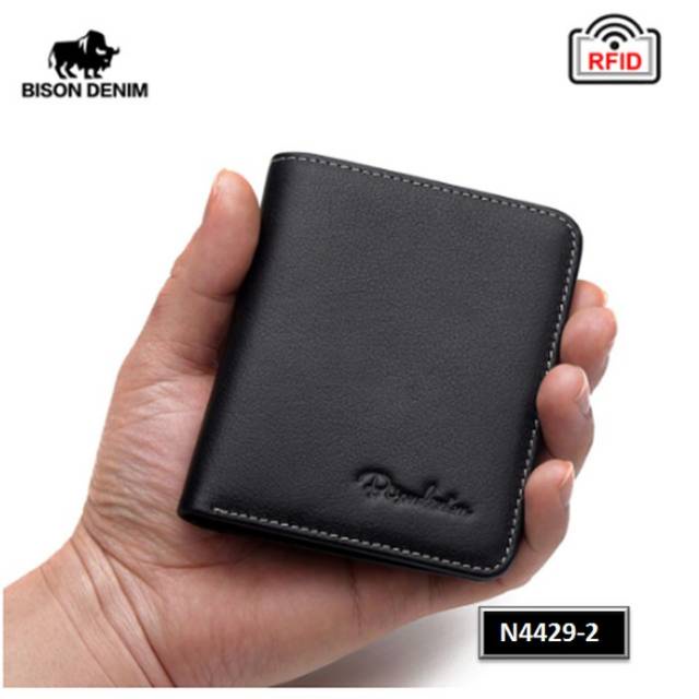 Jual Dompet Pria Kulit Asli Bison Denim Original RFID Mini Tipis ...