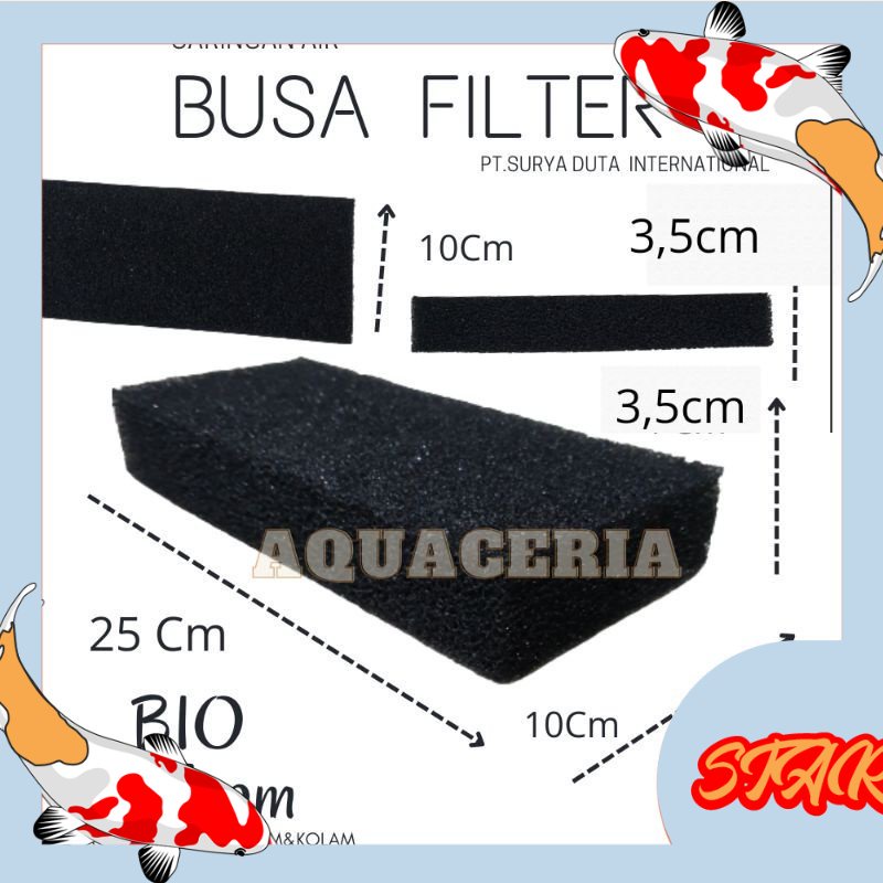 Jual Busa media filter Aquarium kolam Bio foam 25 x 10 x 3,5 cm media ...
