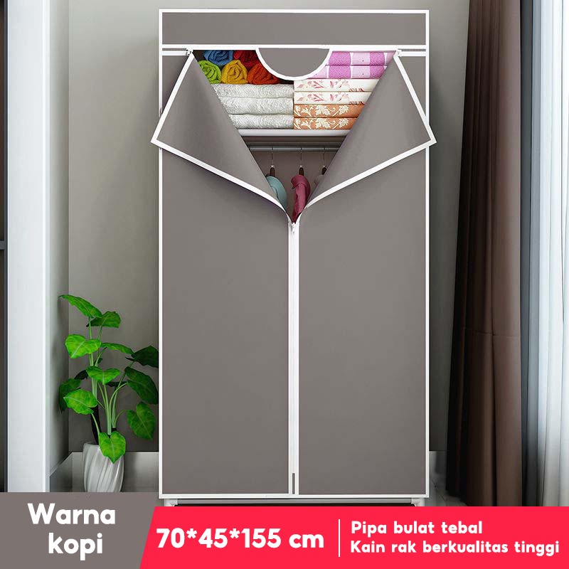 Jual Lemari Pakaian Kain Lemari Portable /3 sekat lemari baju/Kain ...