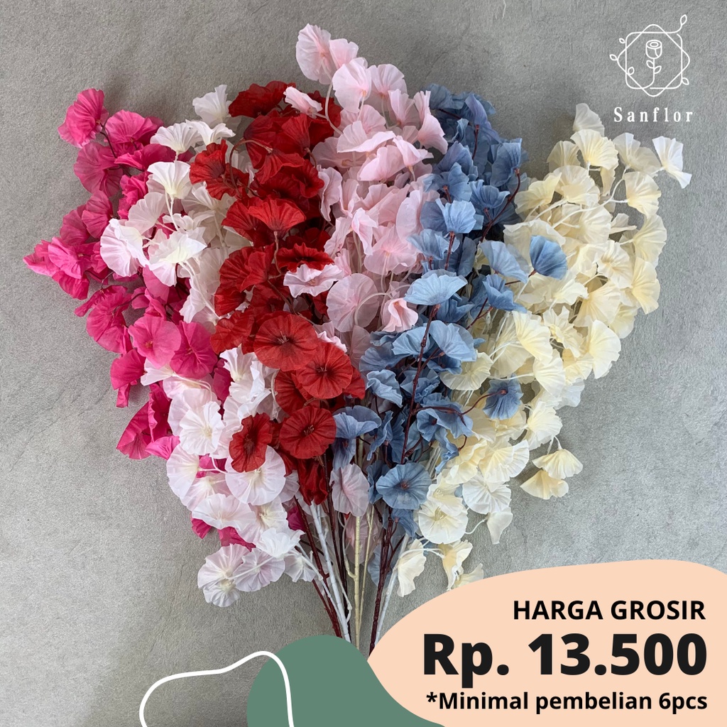 Jual BUNGA MORNING GLORY ARTIFICIAL BAHAN KAIN HIASAN PELAMINAN ...