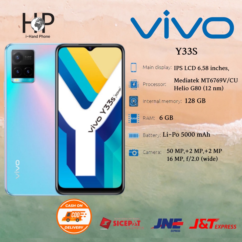 Jual Vivo Y33s HP Murah Cuci Gudang Smartphone RAM 6+128GB Layar 6.58 ...