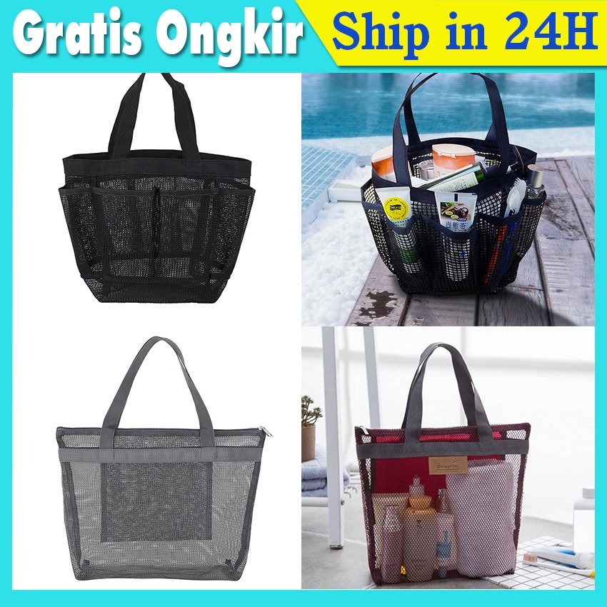 Jual Tas Renang Wanita / Tas Jaring Premium Mesh Bernapas Pantai / Tas ...