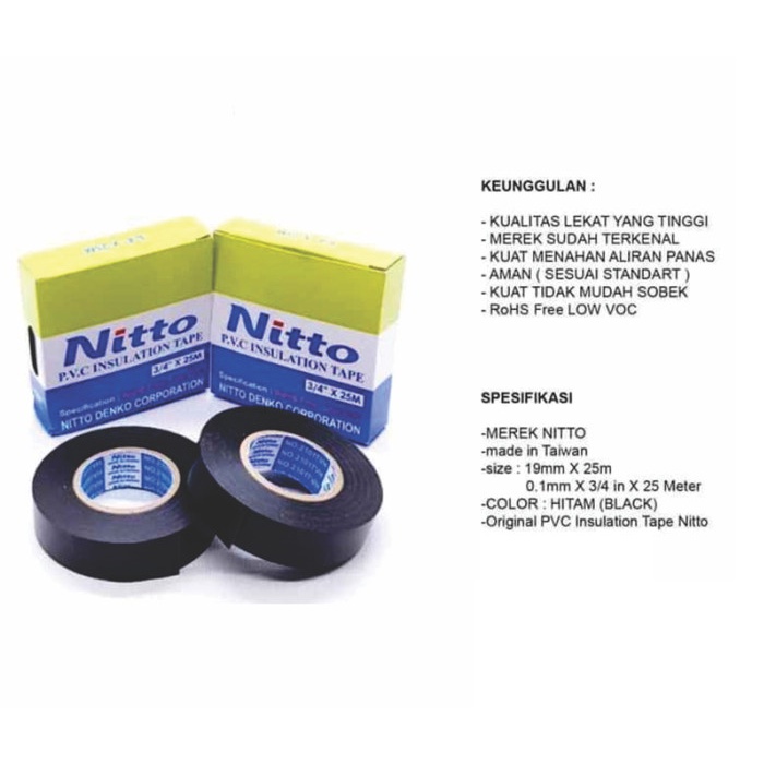 Jual ISOLASI LISTRIK NITTO NITO HITAM | Shopee Indonesia