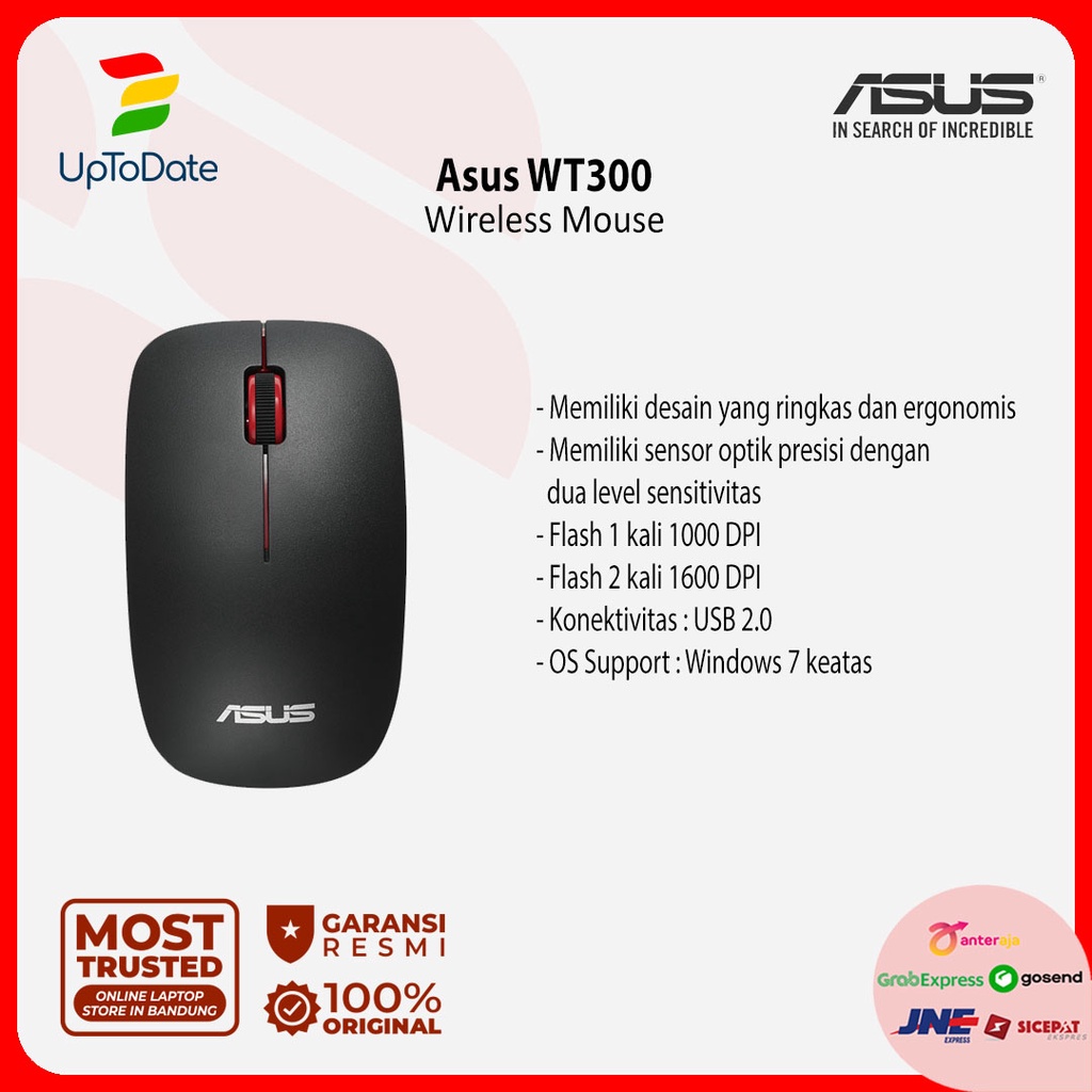 Jual ASUS Ergonomic Wireless Optical Mouse WT300 | Shopee Indonesia