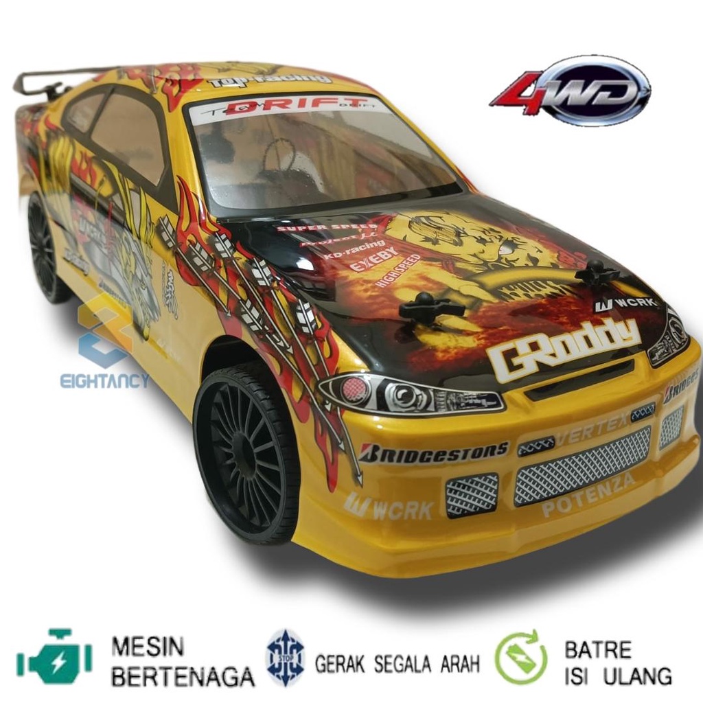 Jual 8T RC Car 6319-C Mobil Remote Control Drift 1:14 2.4GHz 4WD LED 4 ...