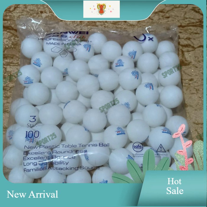 Jual Bola Pingpong Tenis Meja Table Tennis SANWEI Club Isi 100 ORIGINAL | Shopee Indonesia