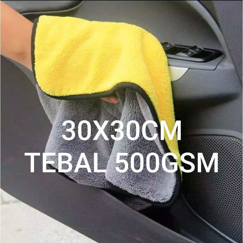 Jual kain lap mobil halus tebal 500 GSM 30x30 cm lap mobil motor ...