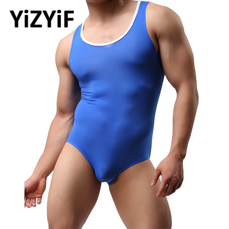 Jual Mankini Thong Underwear Men Bodysuits Jockstrap Stretchy One Piece
