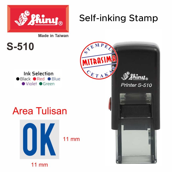 Jual Stempel Shiny S-510 ( Shiny bentuk bujursangkar S510 Tipe S 510 ) | Shopee Indonesia