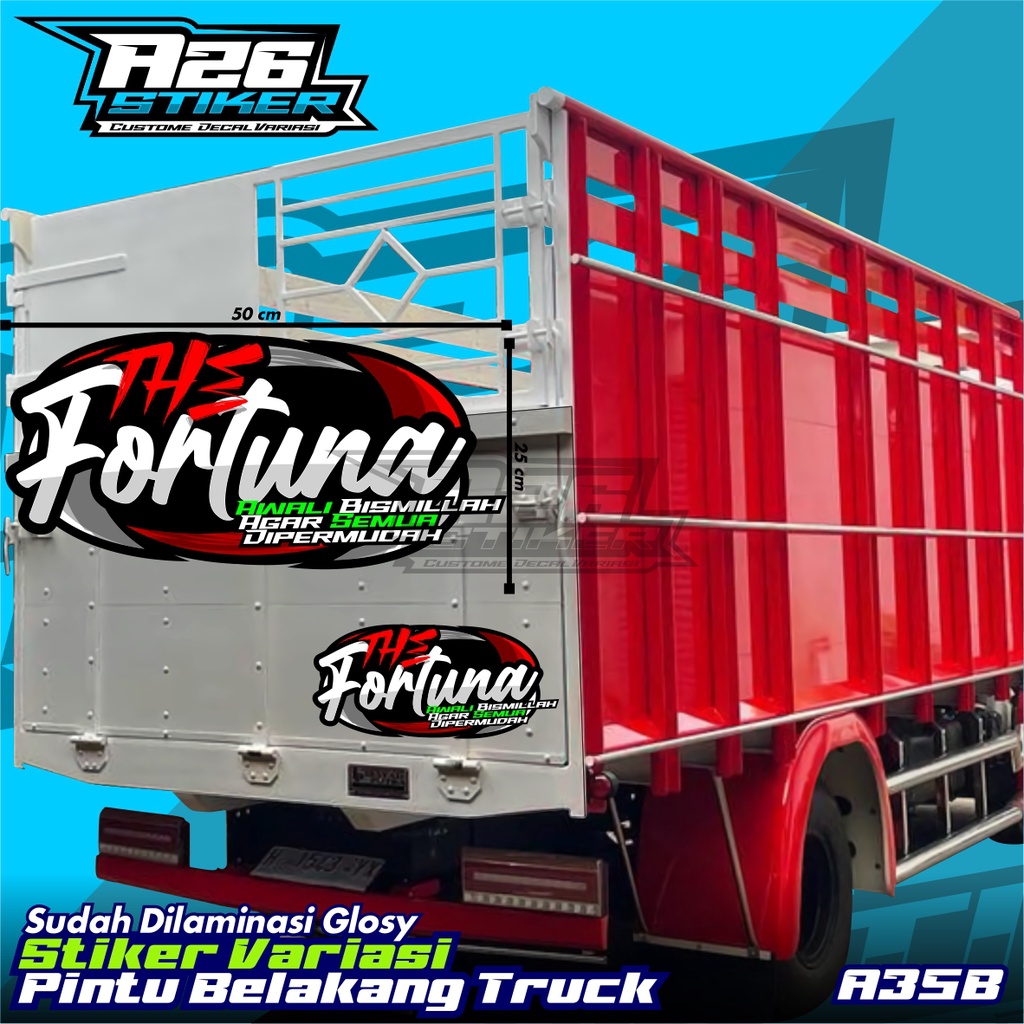 Jual Stiker Pintu Bak Belakang TRUCK MODIF THE FORTUNA UKURAN 50 X 25 ...
