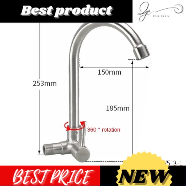 Jual wall sing tap kran sink cuci piring angsa plexibel keran cucian ...