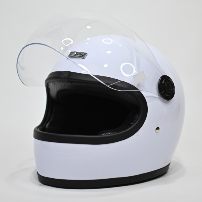 Jual BELLISSIMO HELMET RETRO / Helm Custom RETRO Full Face - WHITE ...