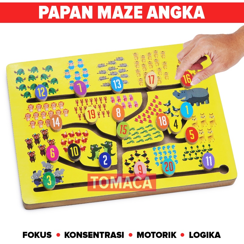 Jual Mainan Kayu Anak Edukasi Papan Alur Alat Bantu Peraga Motorik ...