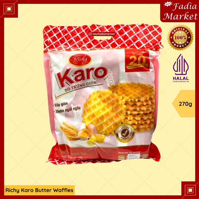 Jual Richy Karo Crispy Butter Waffle Snack 270g | Shopee Indonesia