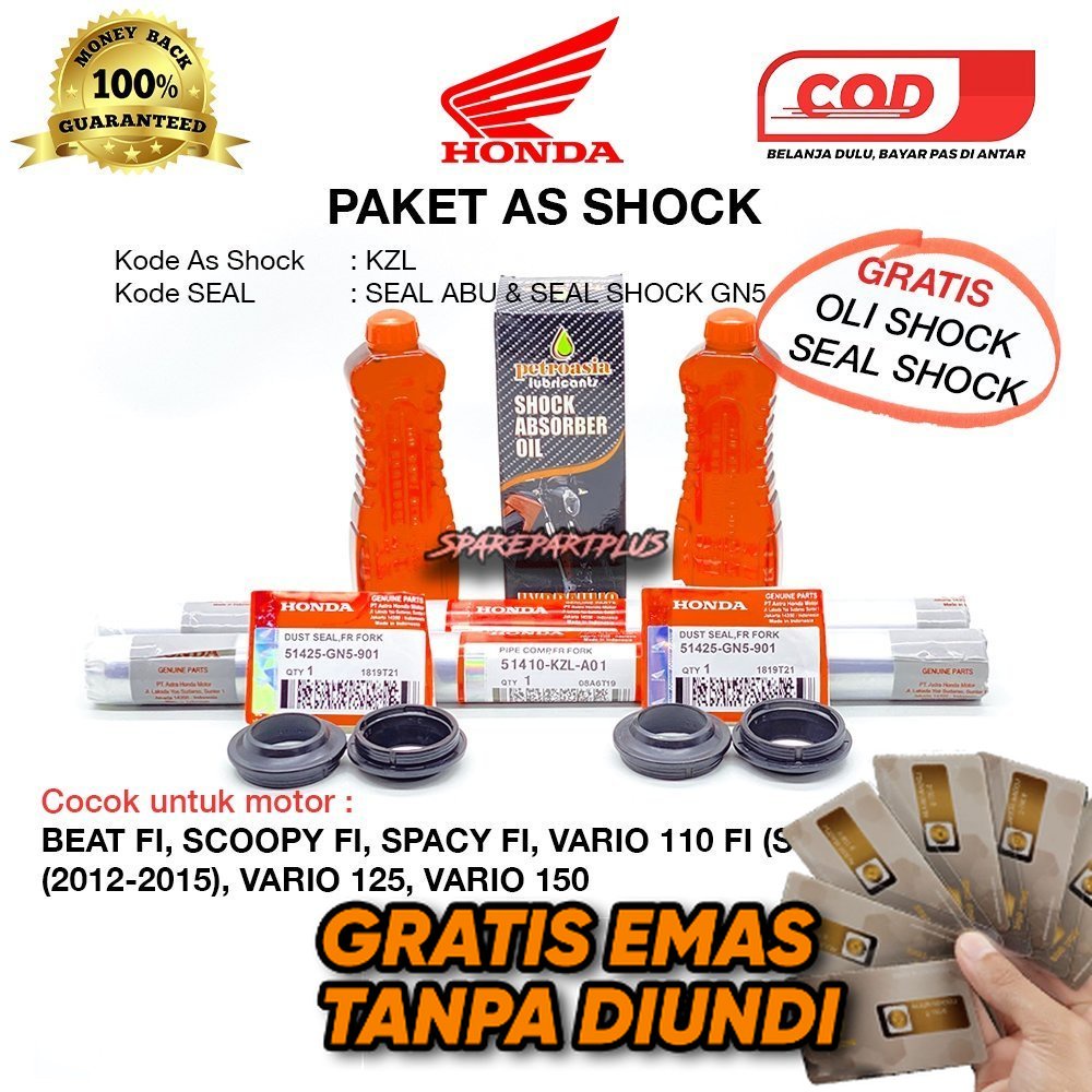 Jual (GRATIS EMAS) PAKET AS SHOCK Beat Fi, Scoopy Fi, Vario110 Fi ...