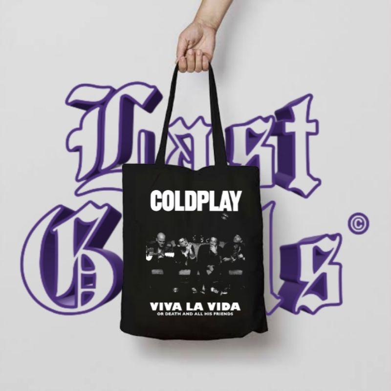 Jual Tote bag COLDPLAY band rock totebag resleting musik / canvas ...