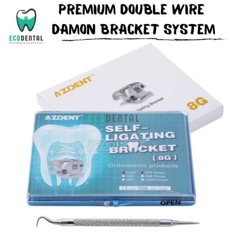 Jual Bracket Behel Damon Q2 Style Double Wire Self Ligating Bracket ...