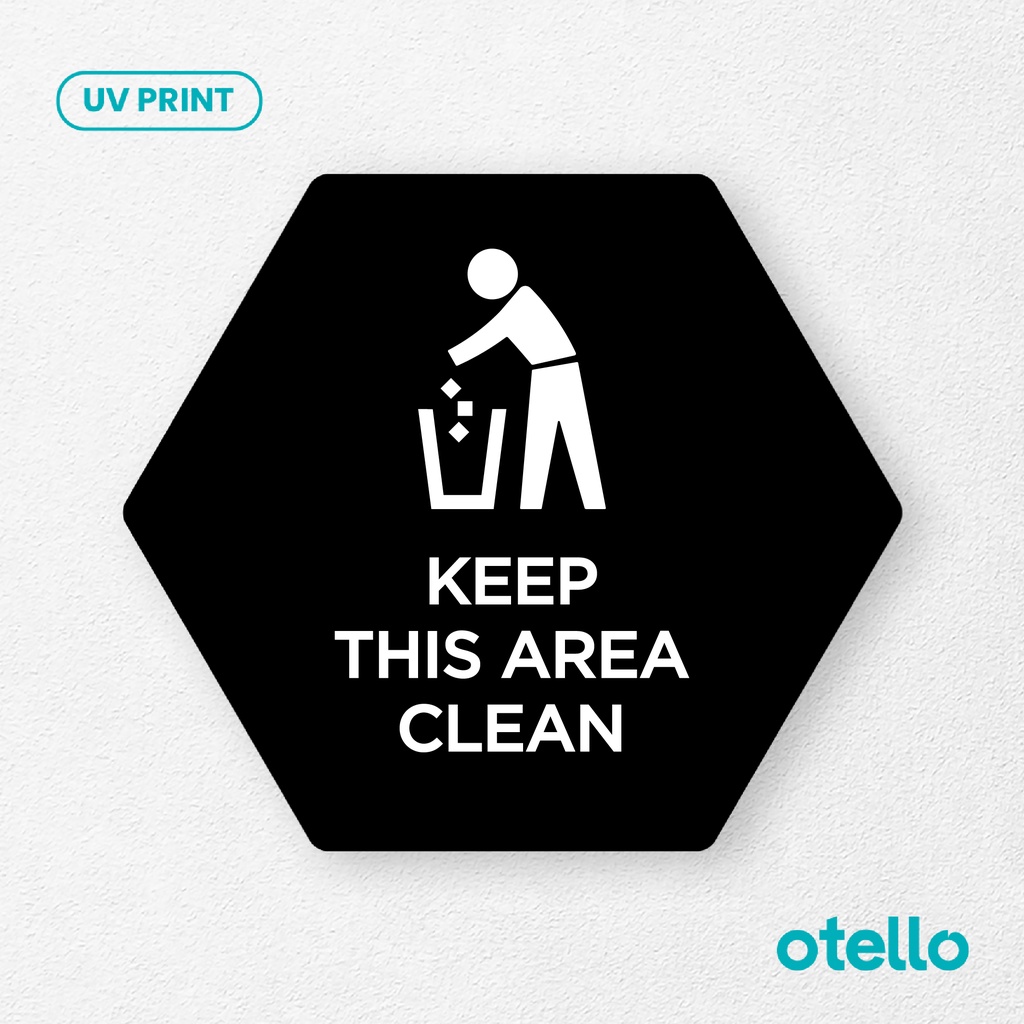 Jual Keep This Area Clean Signage Board Akrilik Tempel Dinding Papan ...